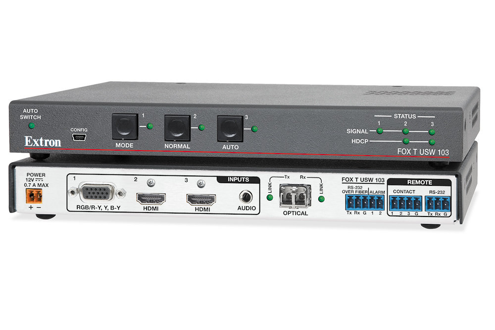 Extron launches three input HDMI & VGA switcher with integrated fibre ...