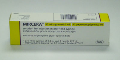 Mircera once every four weeks for dialysis patients