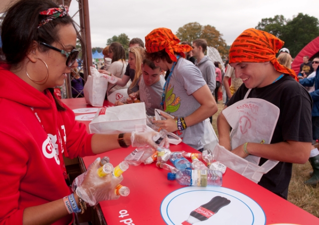 Coca-Cola helps V Fest goers to recycle plastic bottles