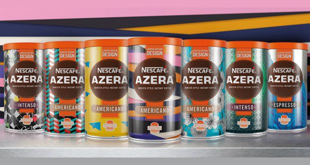 Twelve designs limited edition Nescafé Azera tins with help from students