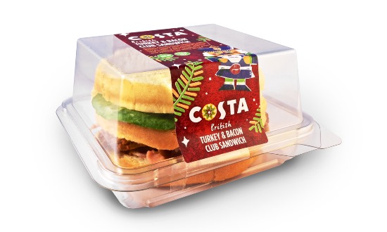 Kingsmoor produces rPET pack for Costa’s festive club sandwich