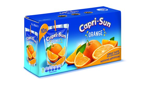 New Capri-Sun packs with reduced sugar ingredient