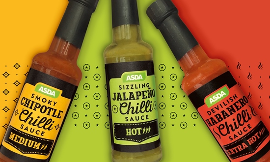 Brand on Shelf designs Asda hot sauce packs