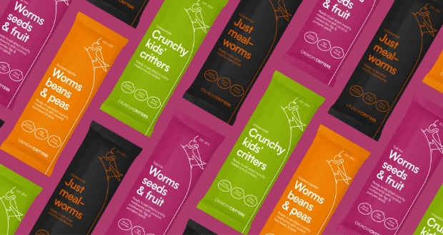 Sherlock Studio redesigns edible insect brand Crunchy Critters