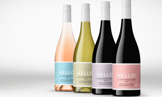 Denomination designs packs for plant-based Hello! wine