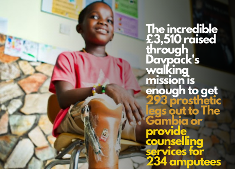 Davpack raises £3,000 for amputees charity