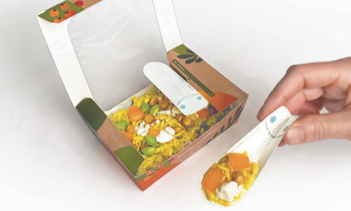 EcoTensil unveils paperboard utensil into NeverLeak food box