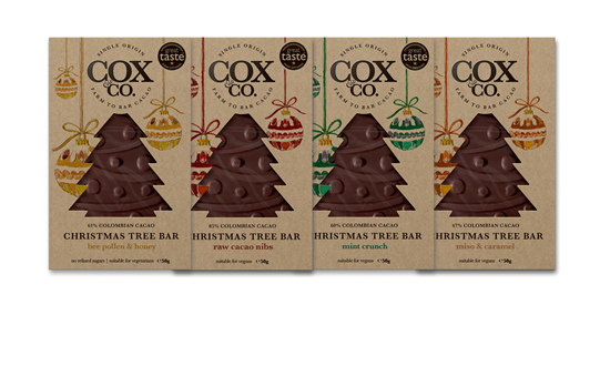 Cox & Co launching Christmas tree bars in compostable packaging