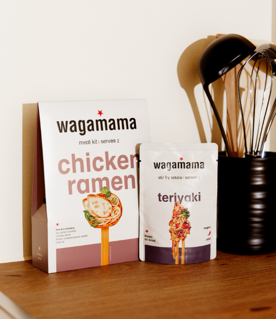 Morrama refreshes Wagamama sauces & meal kits with colourful design
