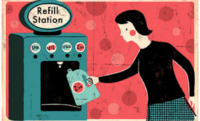 Refill and reuse to reduce costs