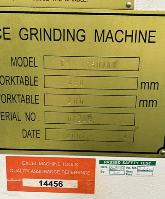 2007 Excel ESG 2050 AHR Surface Grinder | IEM UK