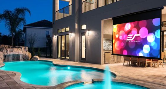 Elite Screens' outdoor retractable projection screen | AV Magazine