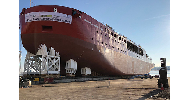 RSS Sir David Attenborough ship launch aided by tube uk | AV Magazine
