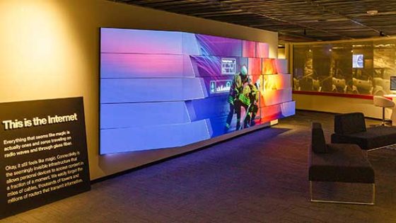 PixelFLEX video wall sculpture tells story of the Internet