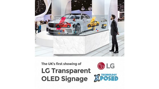 LG Transparent OLED signage in UK show debut