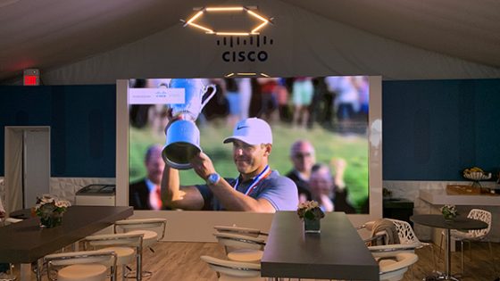 LED for TV debuts in Cisco golf sponsorship tent