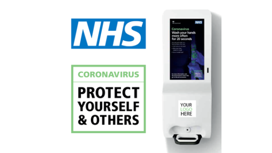 Digital signage solution monitors hand sanitiser dispensers