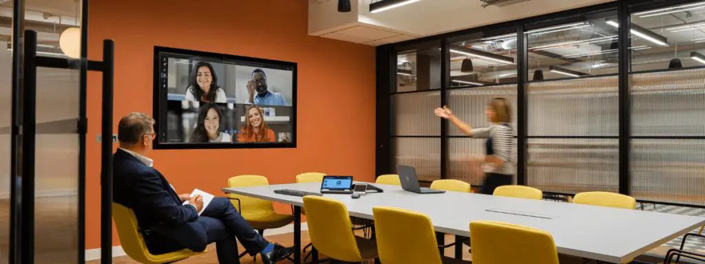 The divisible boardroom with Teams and Zoom at either end | AV Magazine