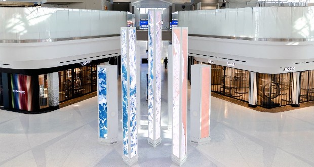 'First digital umbrella' display installed at New York airport | AV ...