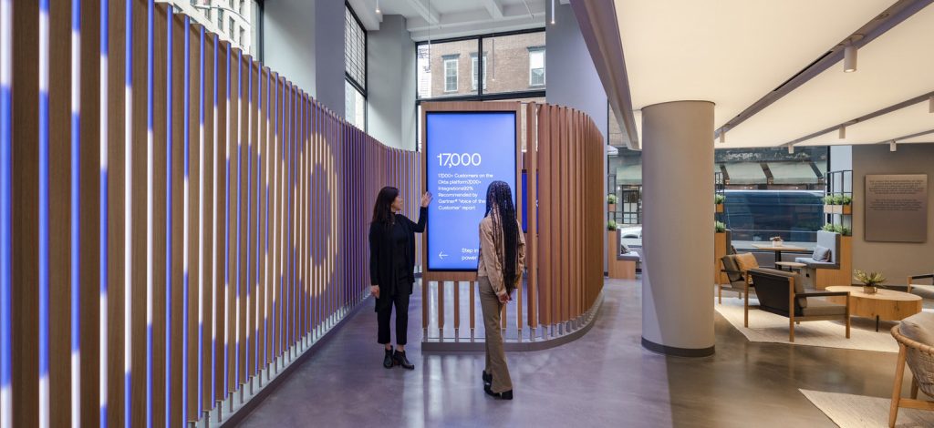 Curved display of LED 'fins' reacts to movement at tech firm | AV Magazine