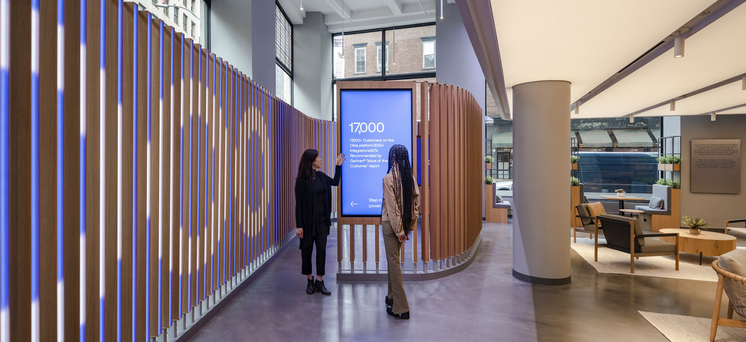 Curved display of LED 'fins' reacts to movement at tech firm | AV Magazine