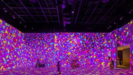 Museum of sound and image lit up with 11 million pixels