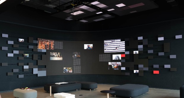 Gensler designs video wall that 'looks like an exploding TV' | AV Magazine