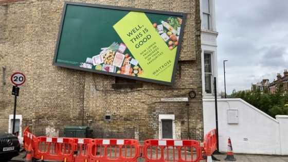 Slanted poster mounting stunt prompts public safety fear