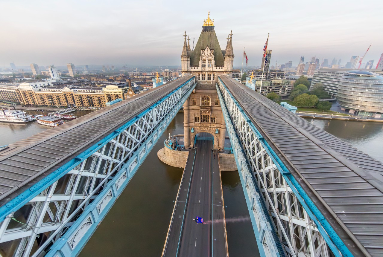 Canon captures first wingsuit flight through Tower Bridge | AV Magazine