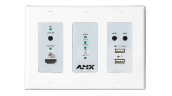 AMX adds 'first' Dante AV-A wallplate encoders and decoders | AV Magazine