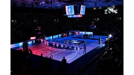 Basketball arena installs 'world-first' full-LED sports floor