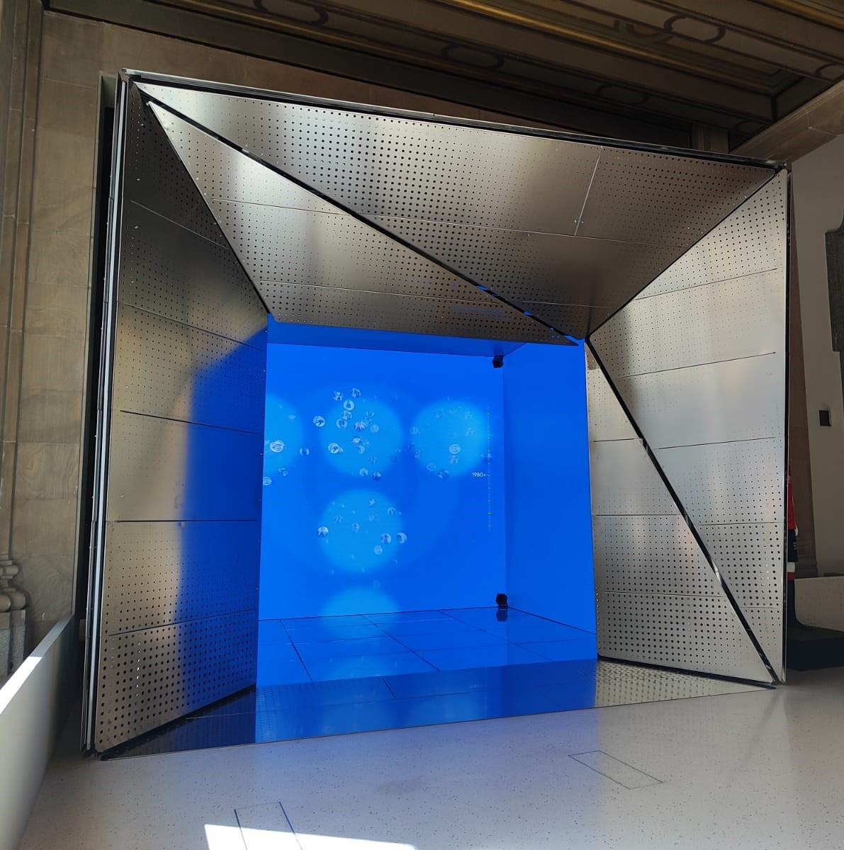 Five-sided LED cube is 'standout' exhibit at telco's tech hub | AV Magazine