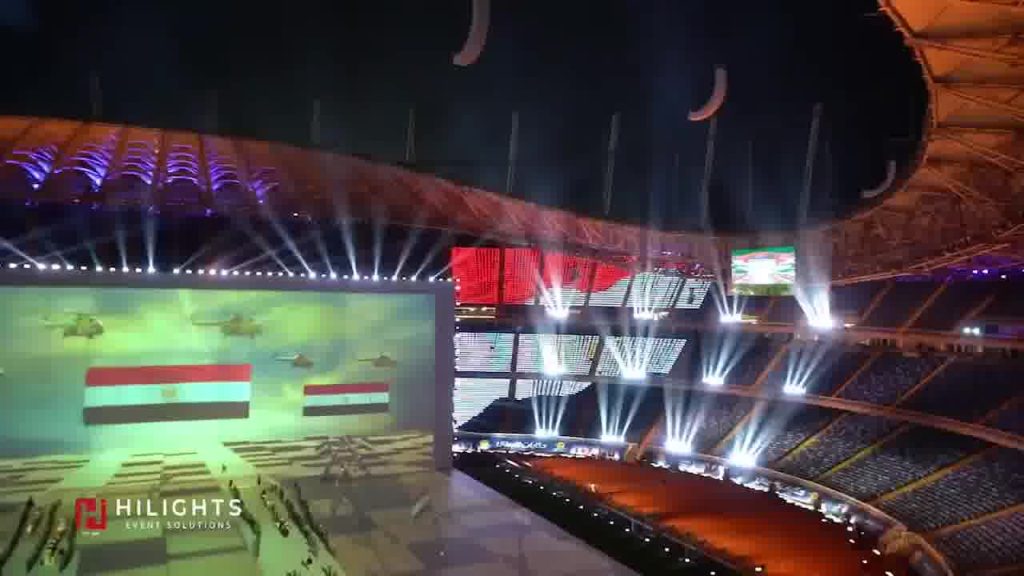 Egypt's big new stadium hosts 64 projector mapping show