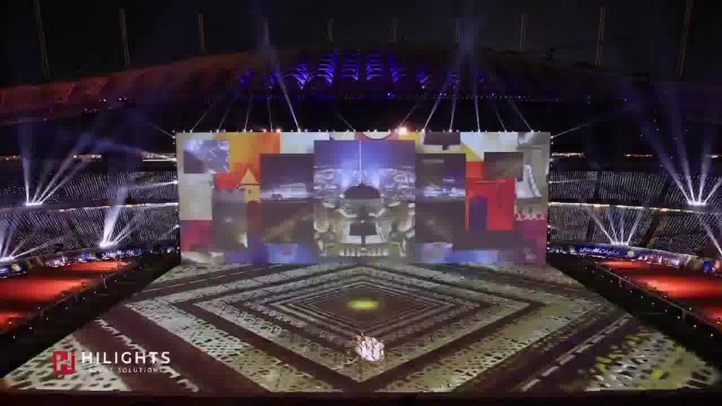 Egypt's big new stadium hosts 64 projector mapping show