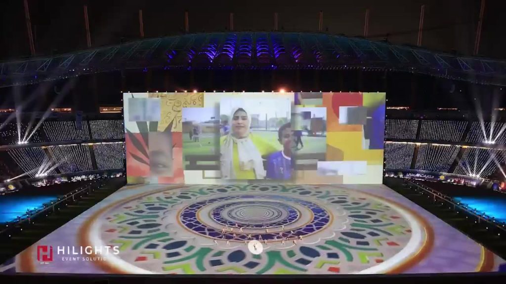 Egypt's big new stadium hosts 64 projector mapping show