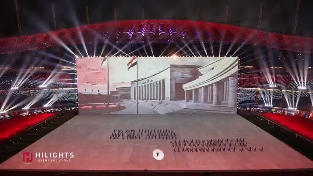 Egypt's big new stadium hosts 64 projector mapping show