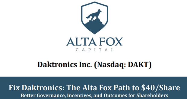 Daktronics board targeted by active investor Alta Fox | AV Magazine
