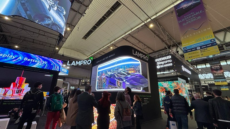 LAMPRO suspends curved LED from Fira de Barcelona's roof | AV Magazine